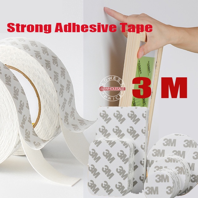 NEW 3M 8CM Double Sided Foam Tape Sponge Mounting Adhesive Tape White ...