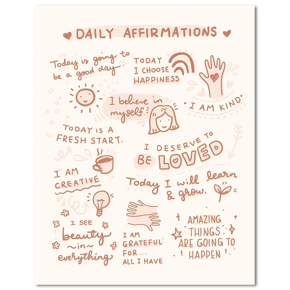 Inspirational Wall Art Affirmations Poster Original Drawn Artwork ...