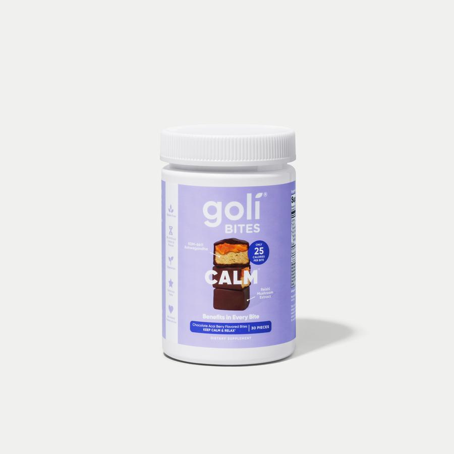 Goli Calm Ashwa Bites - 30 Count - EXP: 11/2023 Milk choc acai berry ...