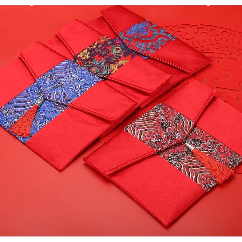 CNY Silk Embroidery Ang Bao Organizer / CNY New Notes Pouch / Red ...