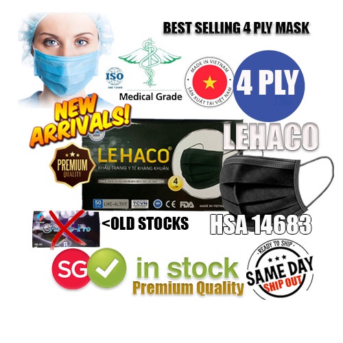 [HSA EN14683]LEHACO CARBON BLACK 4 PLY (98% BFE) ISO PREMIUM MEDICAL ...