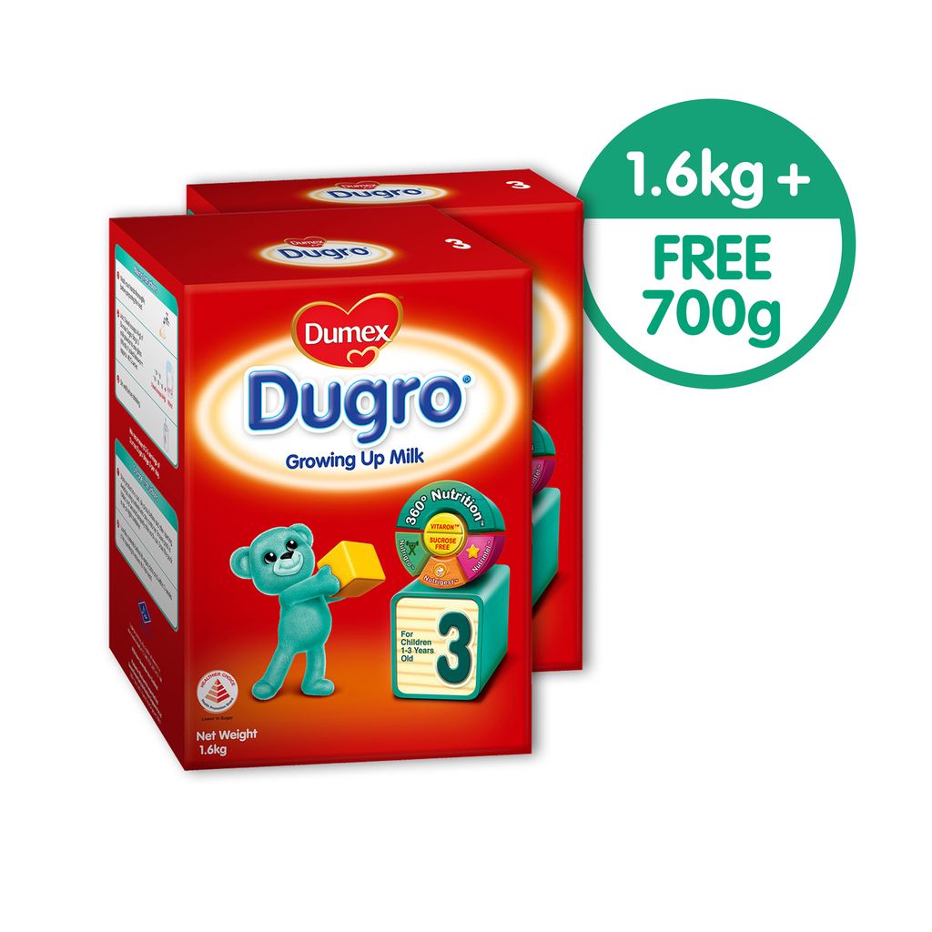 Dumex Dugro Stage 3 Growing Up Kid Milk (1.6kg) + (700g) | Shopee Singapore