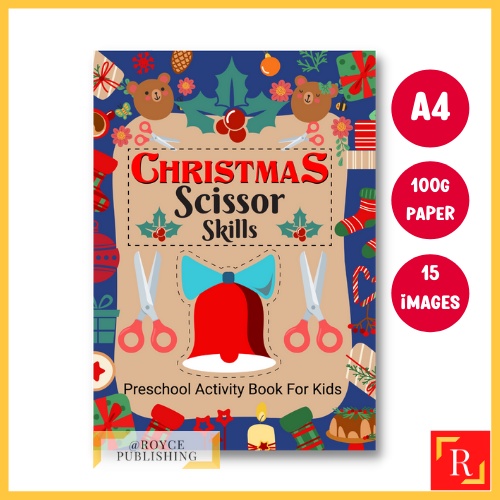 Christmas Scissor Skills Activity Book For Kids, Preschoolers and ...
