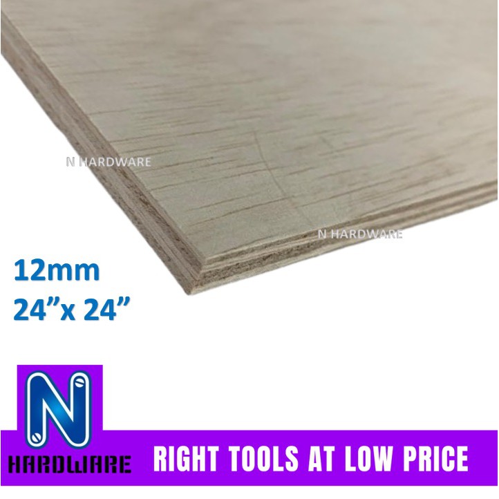(2ft x 2ft) 12mm Plywood Timber Panel Wood Board Sheet Ply Wood Papan ...