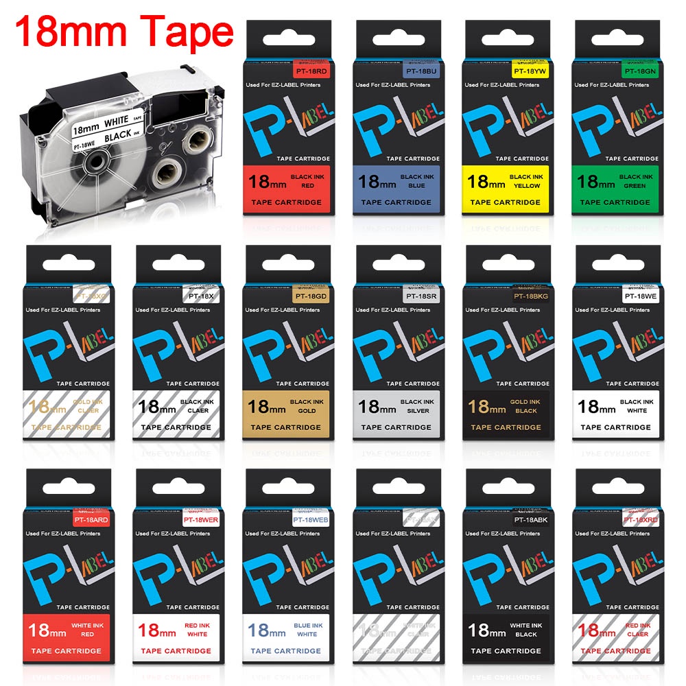 【Ready Stock】18mm Compatible Casio Label Tape XR Tape XR-12WE XR12X ...