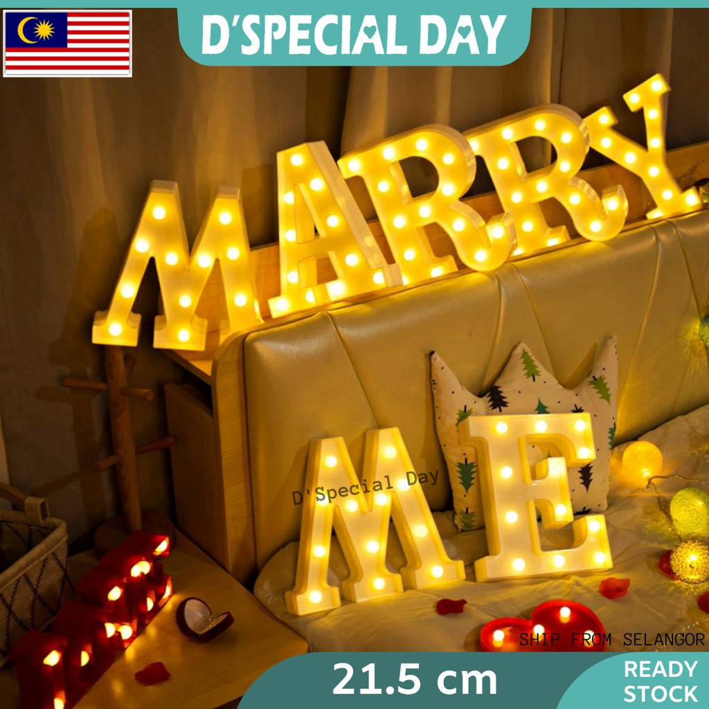 Battery LED Alphabet Light, Marquee Letter Spelling Symbol Lights Marry ...
