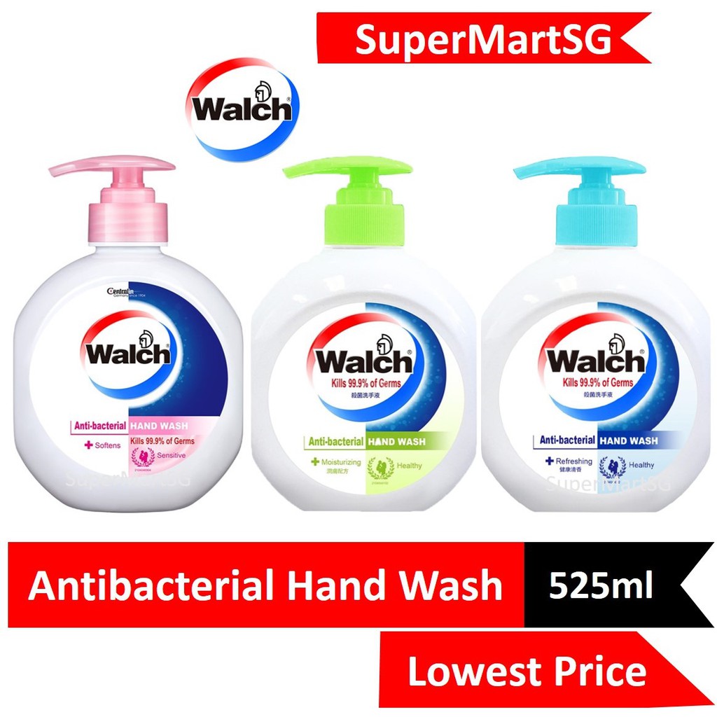 Walch Antibacterial Hand Wash 525ml Moisturizing/Refresh/Sensitive ...