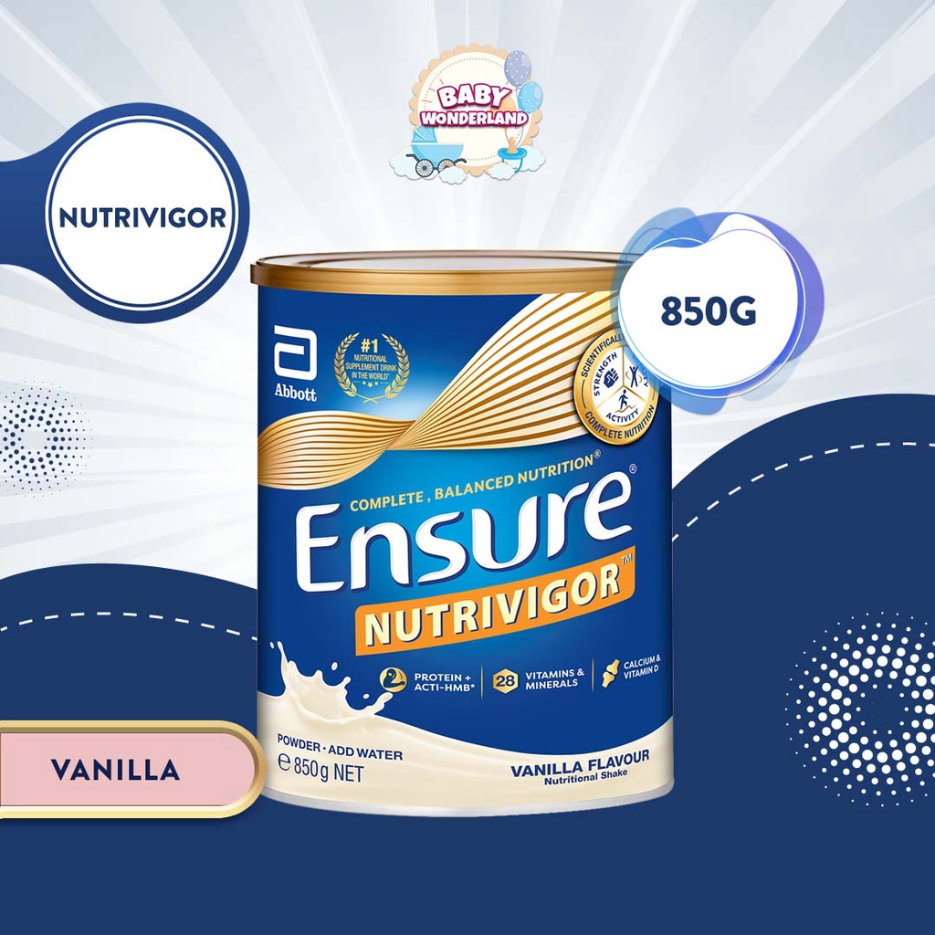 [Single Tin] Abbott Ensure NutriVigor Powder Vanilla 850g | Shopee Singapore