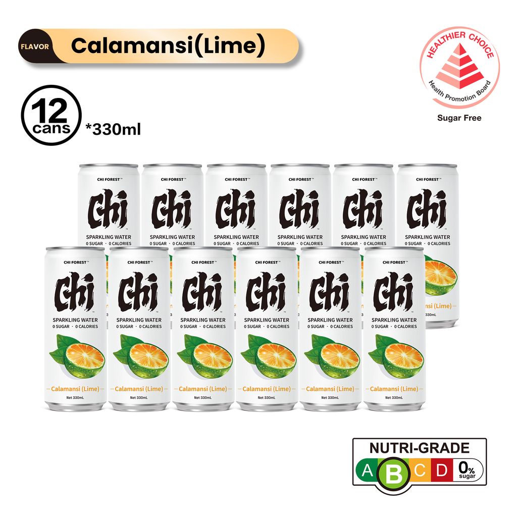 Chi Forest Calamansi Lime Soda Sparkling Water Drink 330ml x 12 Cans | Shopee Singapore