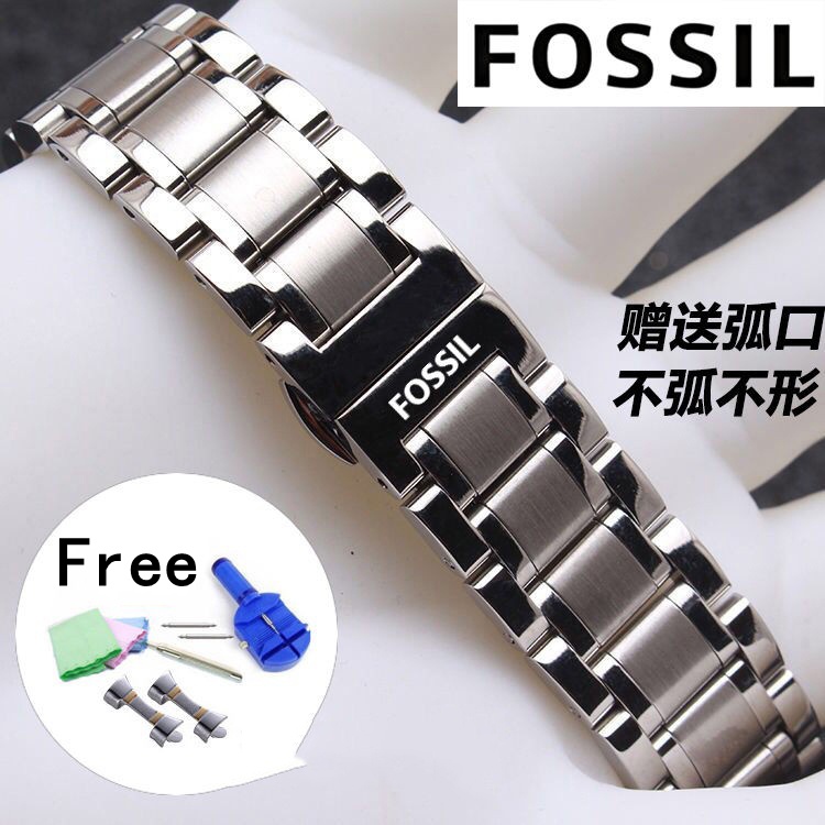 Fossil watch strap stainless steel strap solid stainless steel 18 20 22 23 24mm | Shopee Singapore