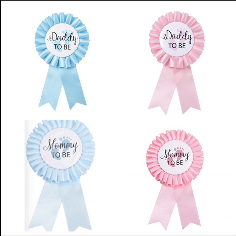2pcs Brooches Pins Daddy to be & Mom to be Tinplate Badge Pin - Baby ...