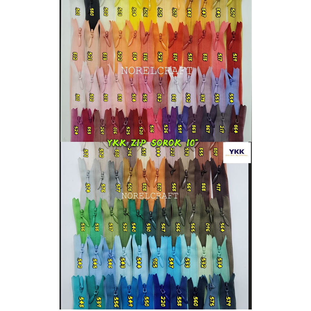 [12PCS] 8"-24" YKK INVISIBLE ZIPPER/ YKK ZIP SOROK / YKK ZIP SEMBUNYI/YKK HIDDEN ZIP/YKK ZIP ...