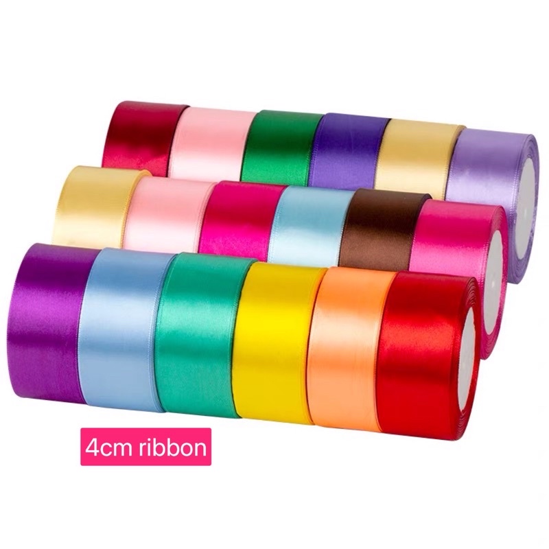 [SG Seller] 4cm 22m long Satin Ribbon Gift Present Bows Tie Roll Wrap ...