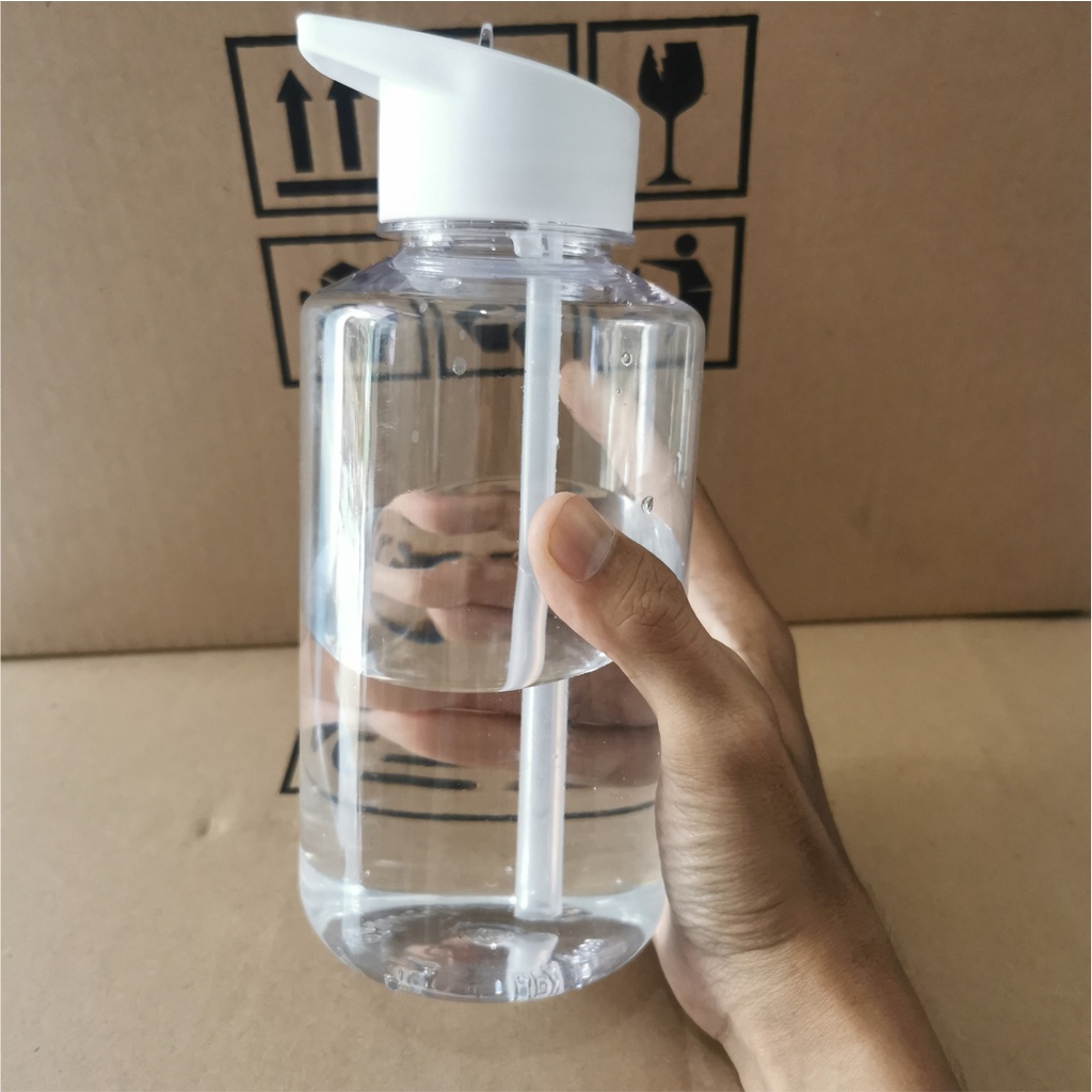 Large Drinking Bottle 1L Straw Tumbler Transparent Plastic 1 Liter ...