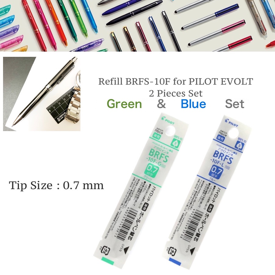 PILOT Refill BRFS-10F 2 Pieces Set Green and Blue for EVOLT and Other ...