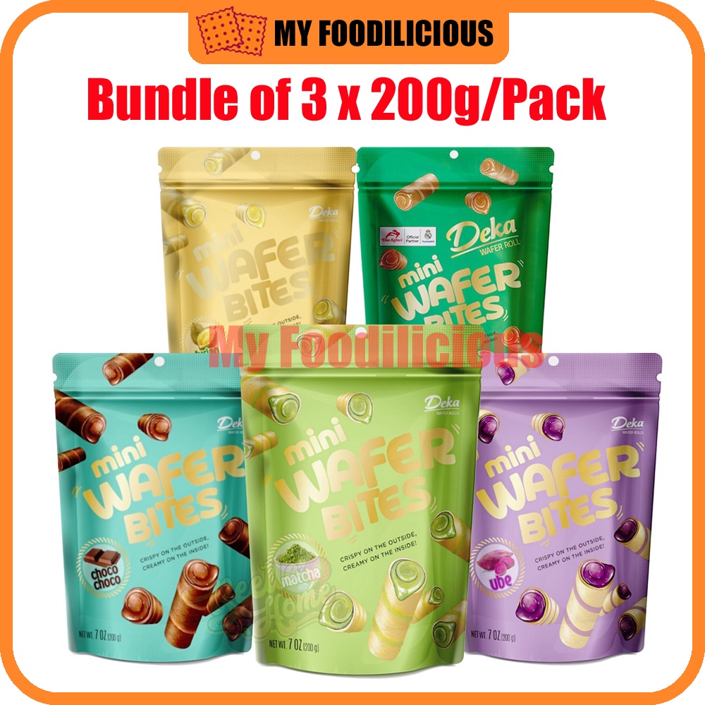 Deka Mini Wafer Bites 200g Durian/Ube/Choco/Matcha/Peanut Butter ...