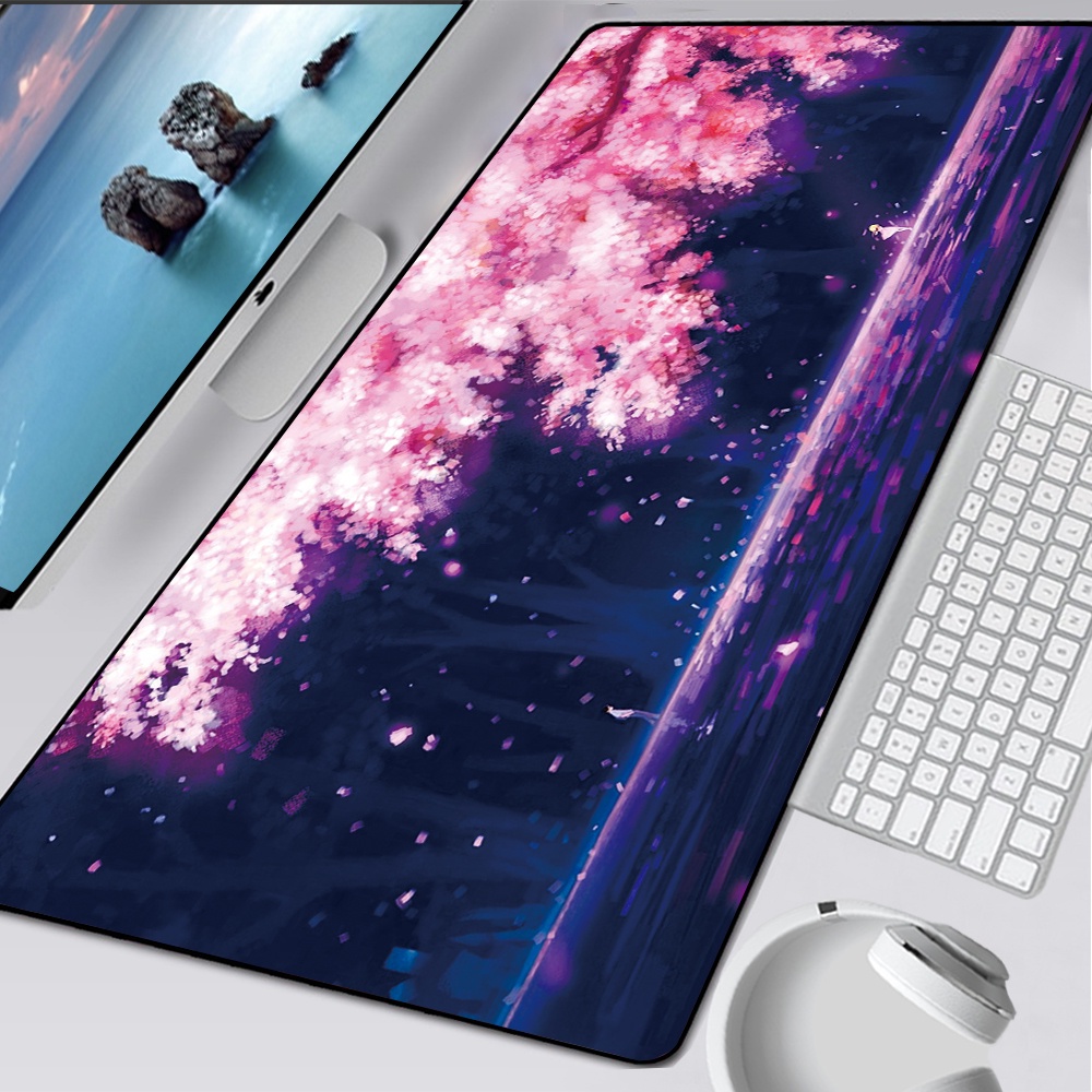 Japanese Cherry Blossom Gamer Speed Mice Mat XXL Lock Edge Soft Durable ...