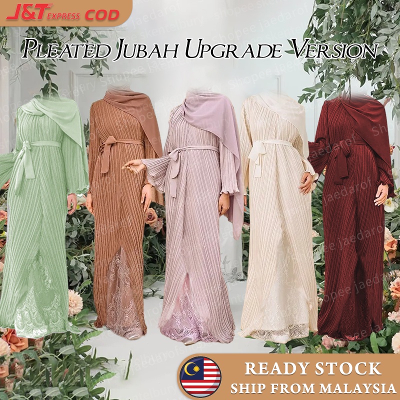Muslimah Moden Pleated Ironless Jubah Long Dress Abaya Raya 2022 Abaya ...