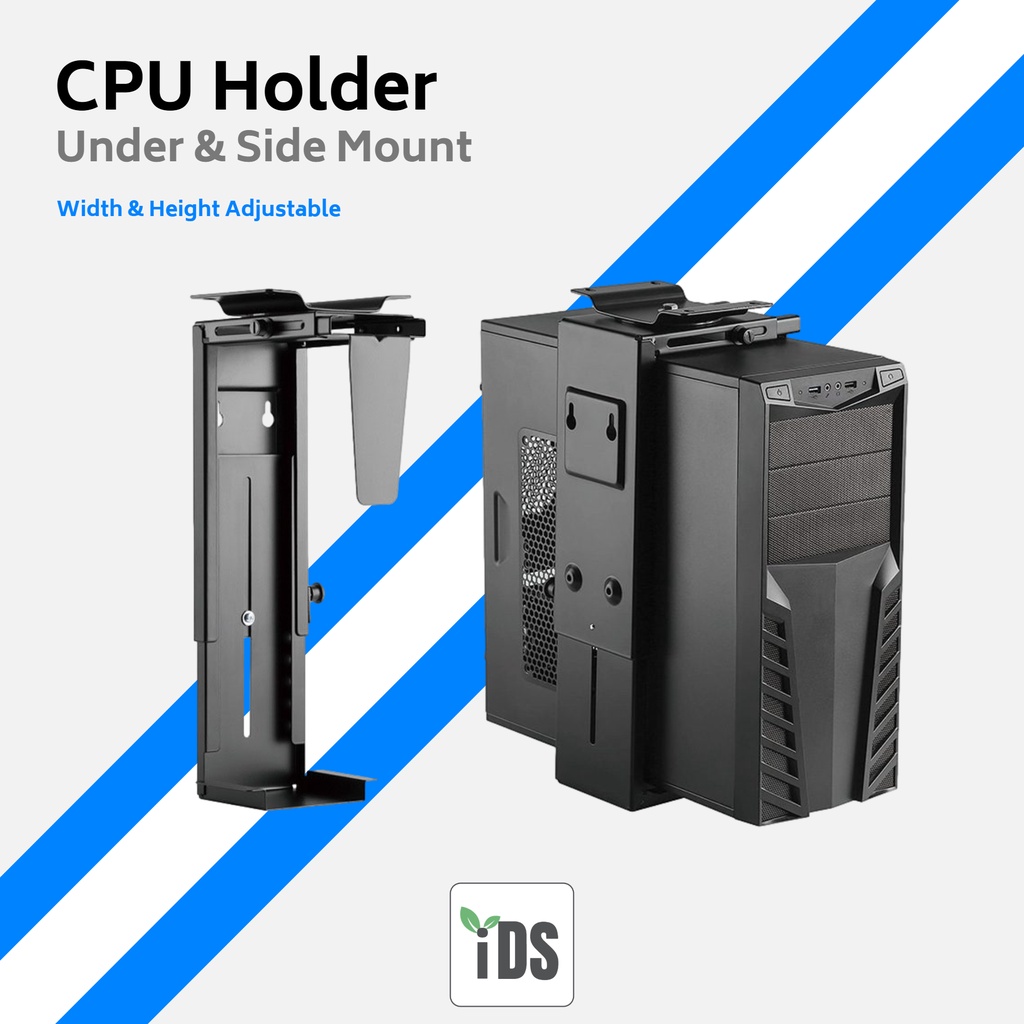 [iDS] CPU Holder Under Desk Mount - Adjustable Wall PC Mount with 360 ...