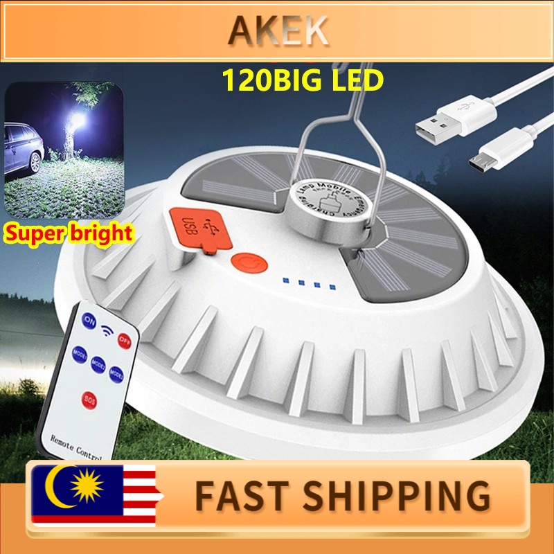 400W 200W Rechargeable LED Bulb Lamp Remote Control Solar Charge 120/60 ...