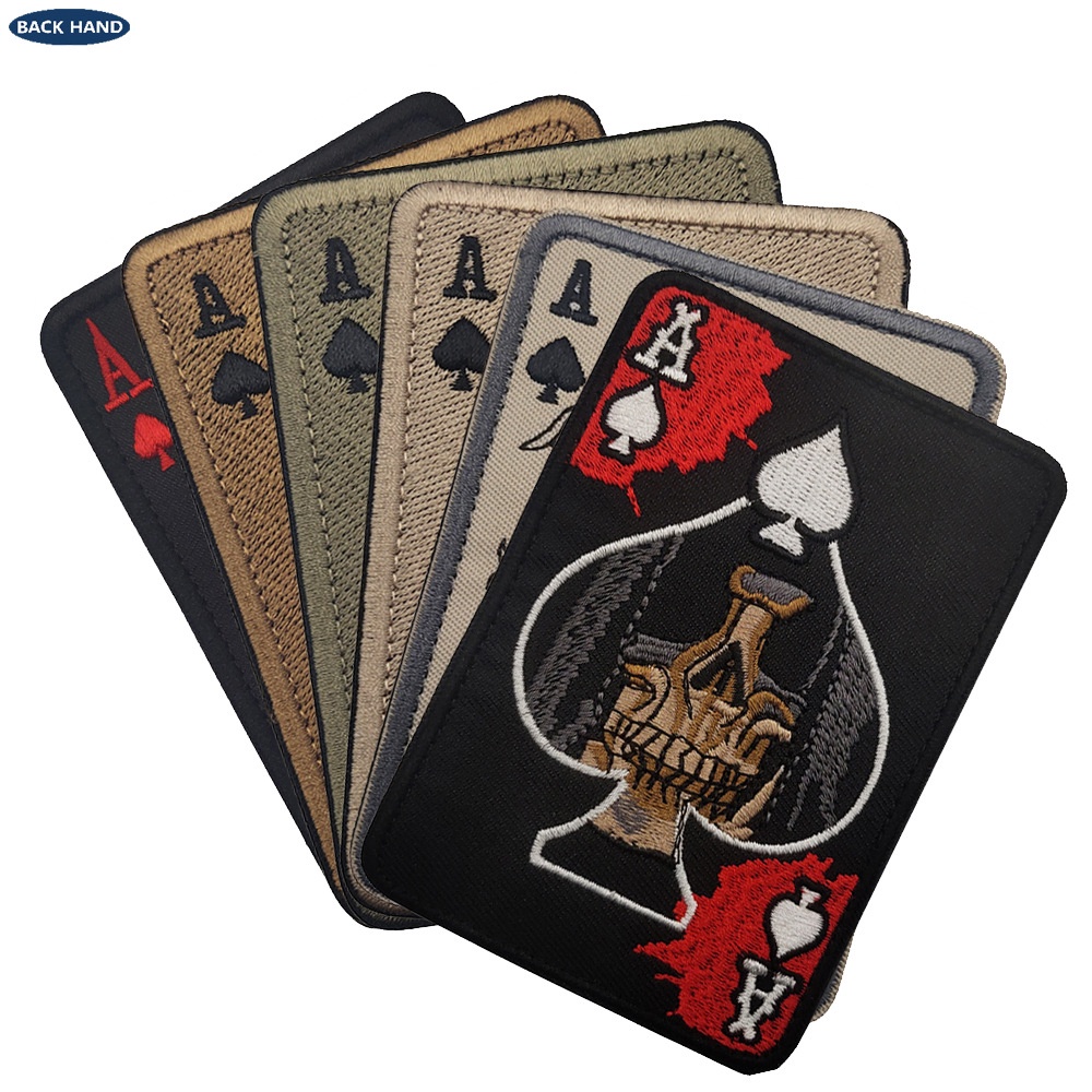 Ace of Spades Death Card Embroidery Tactical Military Morale Velcro ...