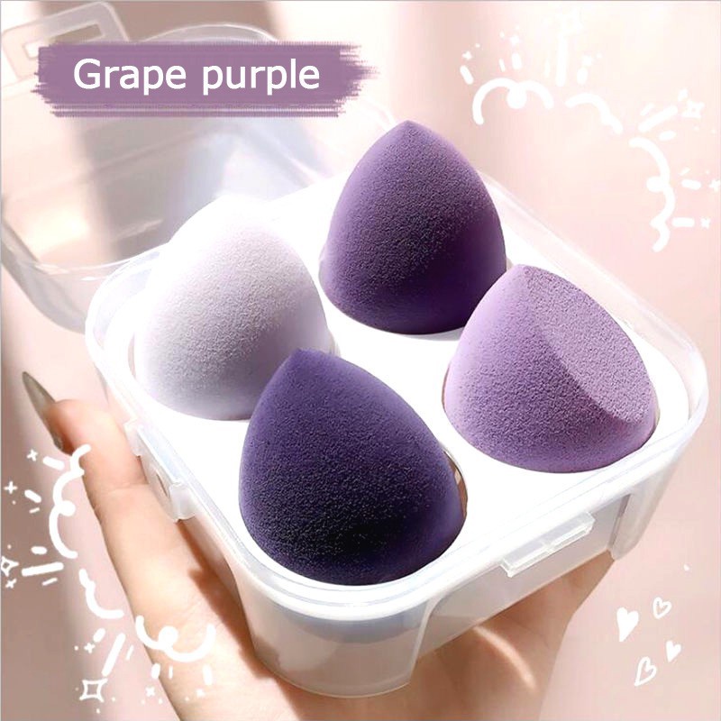 【SG】4Pcs Makeup Blender Sponge With Box Cosmetic Puff Makeup Sponge ...
