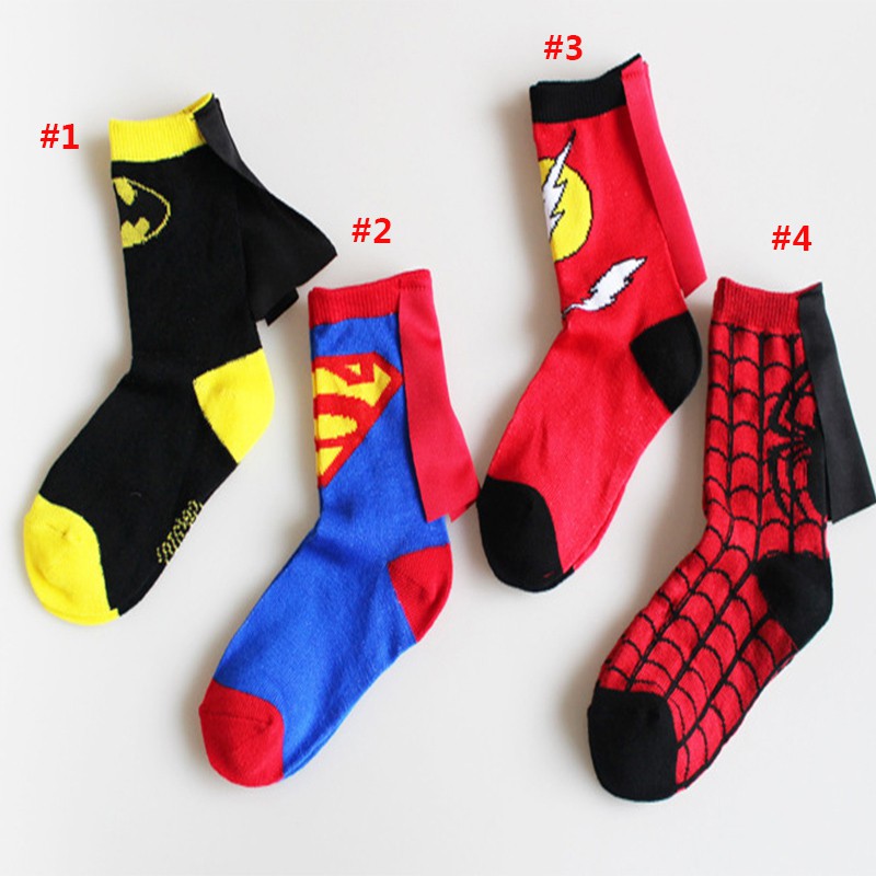 1 Pair Newest Super Hero Onsie Kids Socks Cotton Anime Character Sock ...