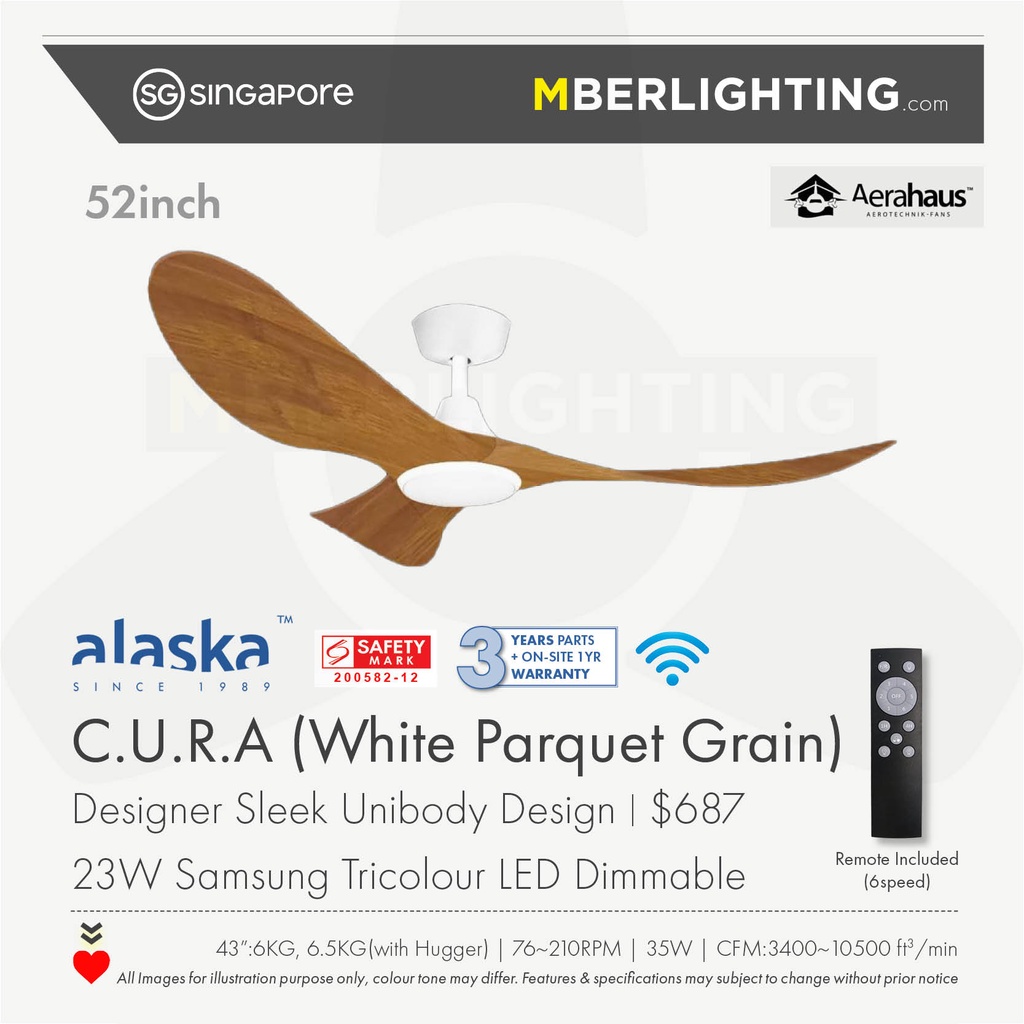 [Real reviews]ALASKA Bura/BuraH, Cura/CuraH Designer Ceiling Fan 43/52 ...