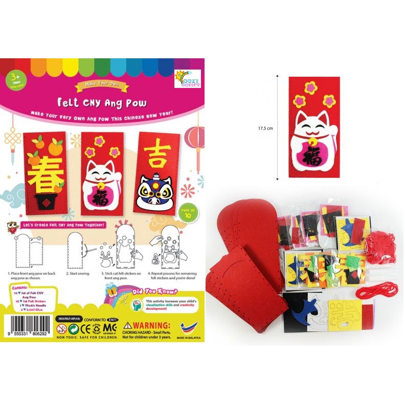 Chinese New Year (CNY) Felt Ang Pow Pack of 10pcs | Shopee Singapore