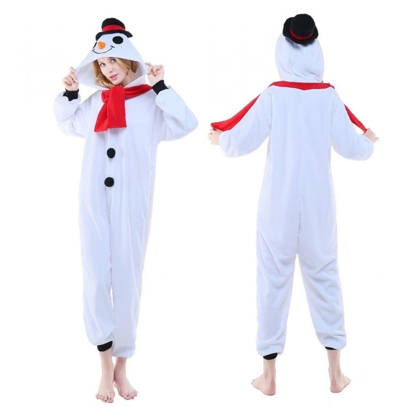 Snowman Christmas Character Overall Kigurumi Onesie Pajamas Sleepwear ...