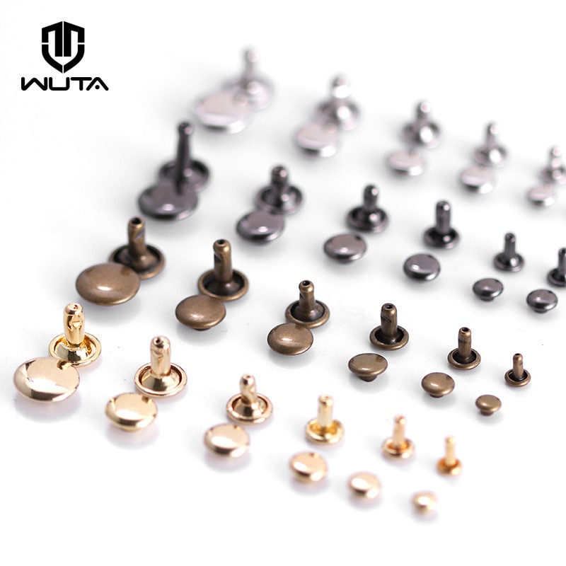 10set Pure Copper Double Cap Rivet Brass Round Stud Spike Collision ...