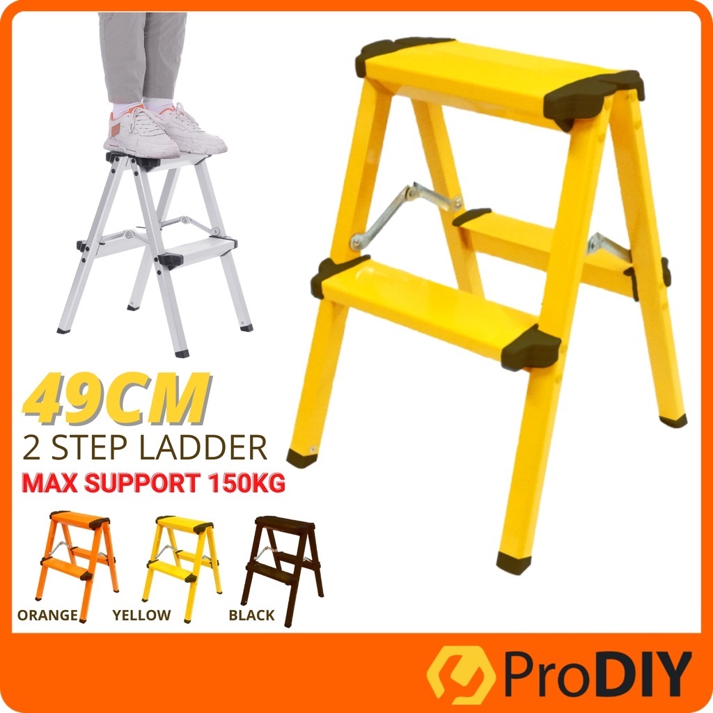31CM / 49CM Tangga Lipat Mudah Alih Foldable Aluminium 2 Step Foldable ...