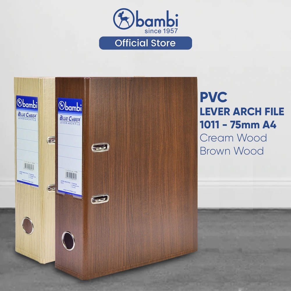 Bambi PVC Lever Arch File A4 75 mm (3 inch) – 1011 Wood Series | Shopee ...