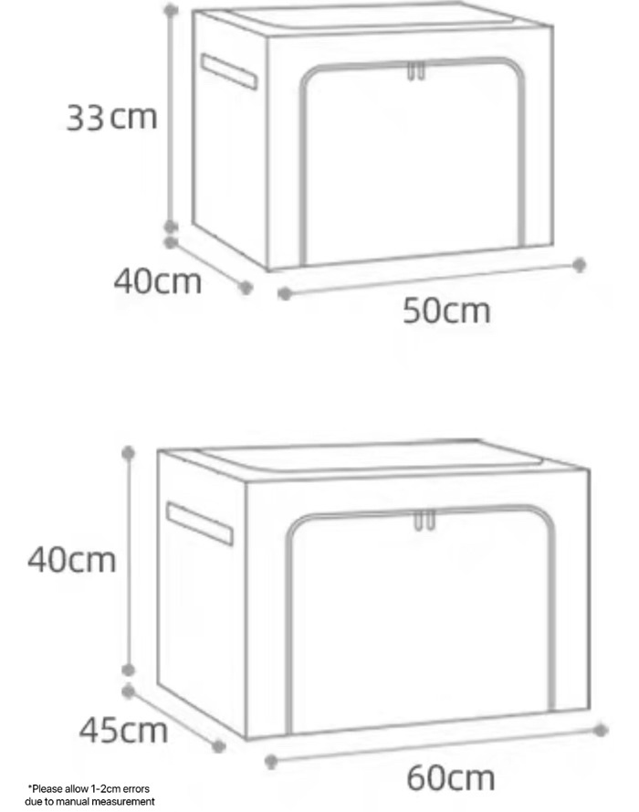 SG SHIP Steel Frame Storage Boxes Foldable Breathable Transparent ...