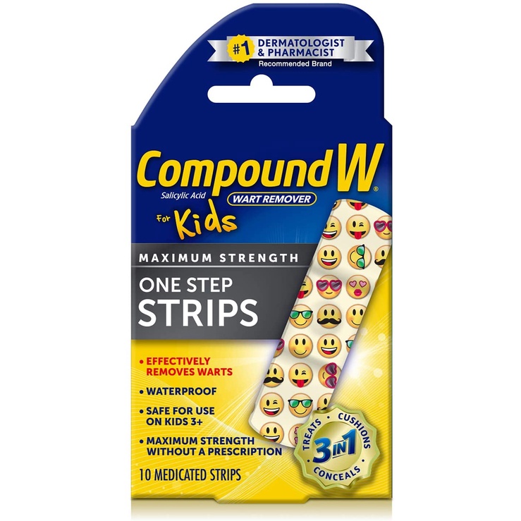 Compound W One Step Strips for Kids | Salicylic Acid Wart Remover (10 ...