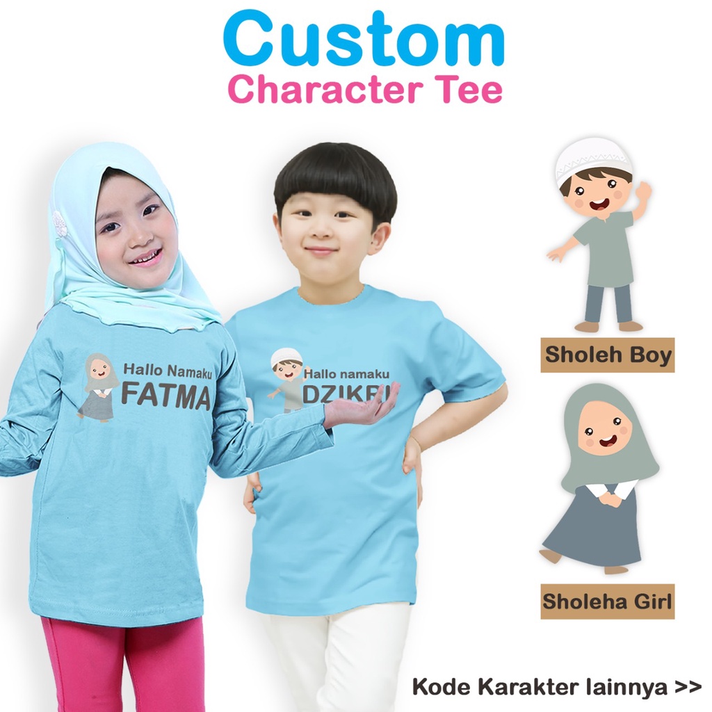 Custom Muslim Character T-shirts, Latest Cute Children's Character ...