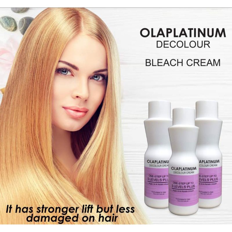 OlaPlatinum Decolouring Bleach Cream Hair Bleaching Cream | Shopee ...