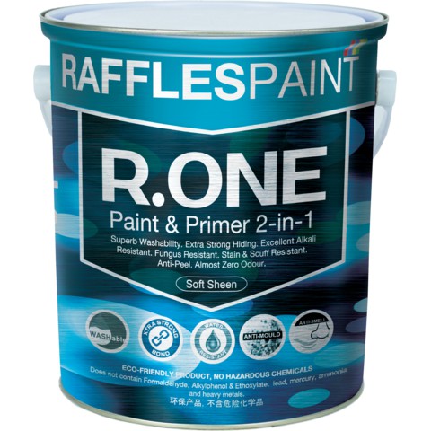 Raffles Paint R.ONE WHITE (Fungus/Mould resistance Paint & Primer 2-in ...