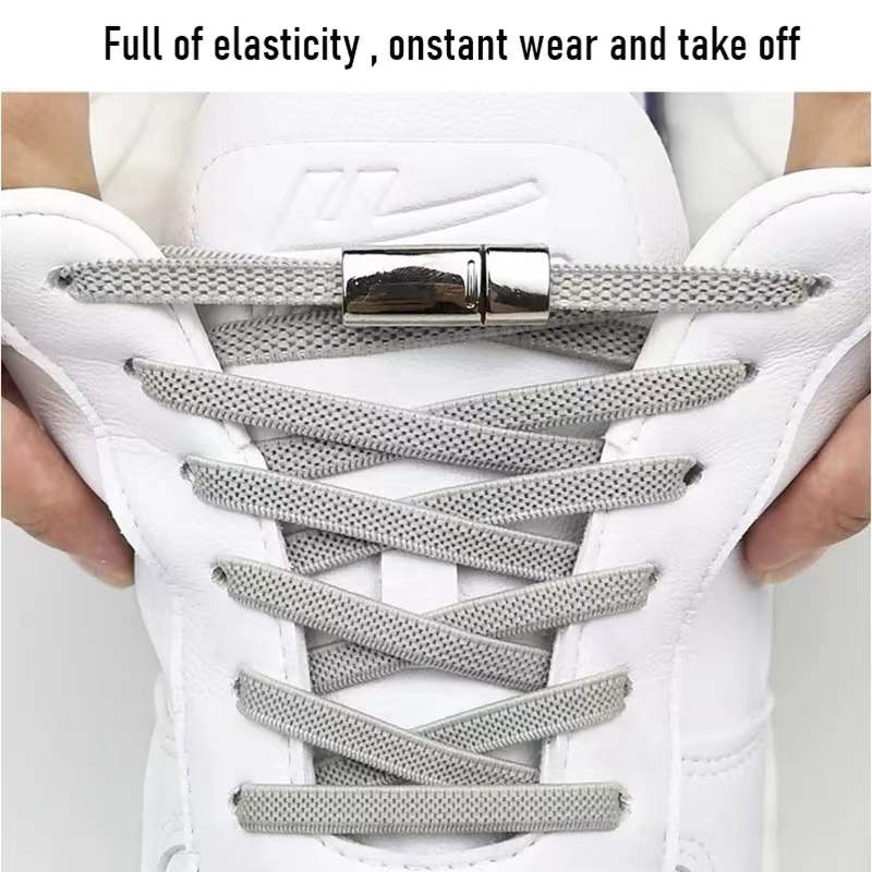 1Pair Elastic No Tie Shoelaces Flat Shoe Laces For Adult Sneakers Quick ...