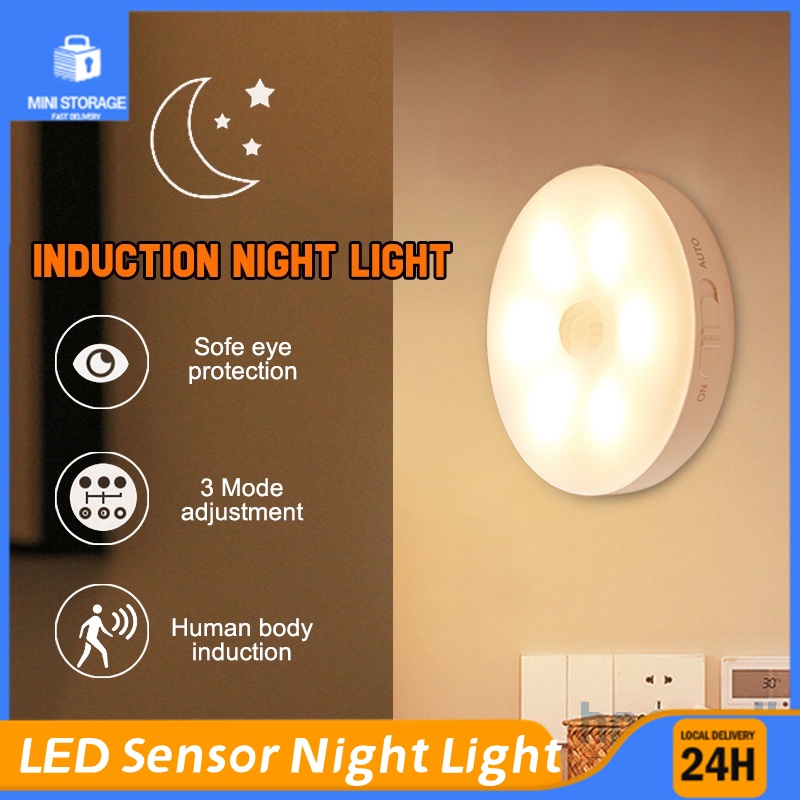 Indoor LED Sensor Night Light USB Chargeable LED Motion Sensor Light ...