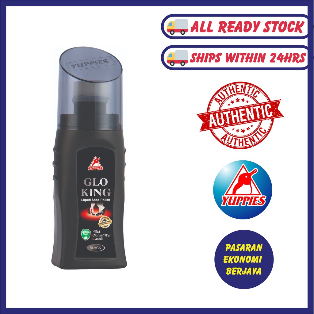 YUPPIES GLO-KING BLACK LIQUID SHOES POLISH PENGGILAP KASUT KULIT HITAM ...