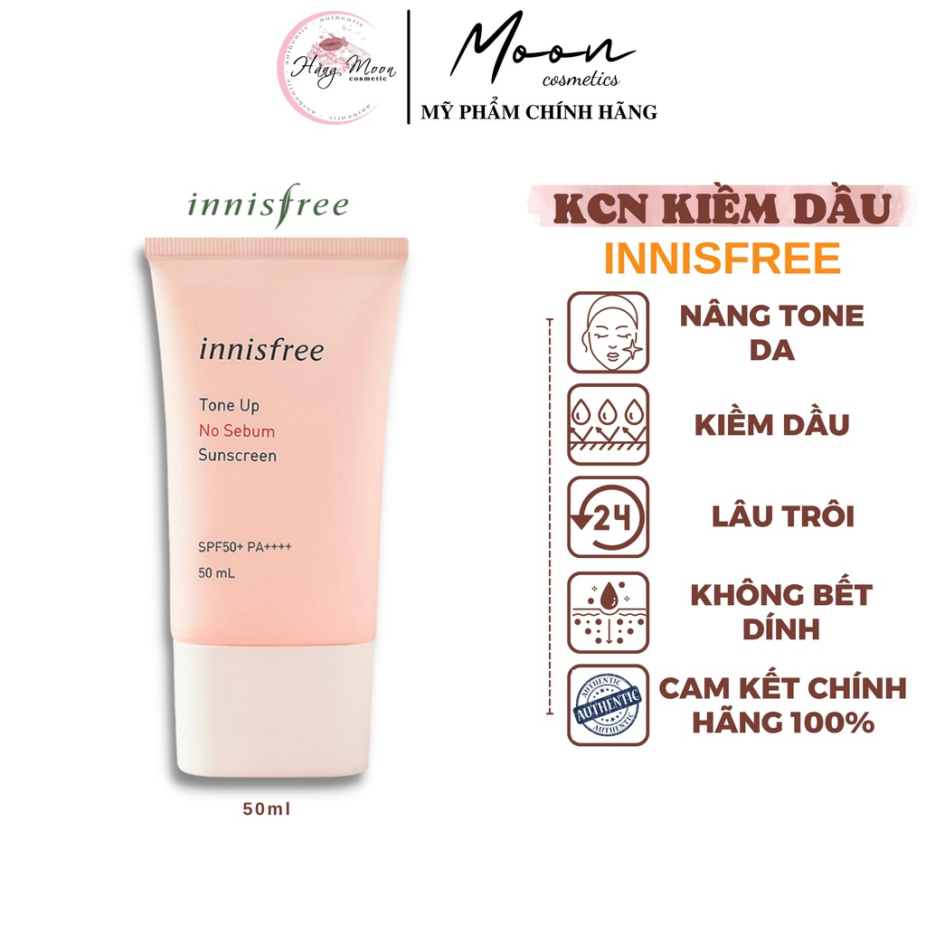 Innisfree Sunscreen Oil Control, Skin Tone Up No Sebum Sunscreen SPF50 ...