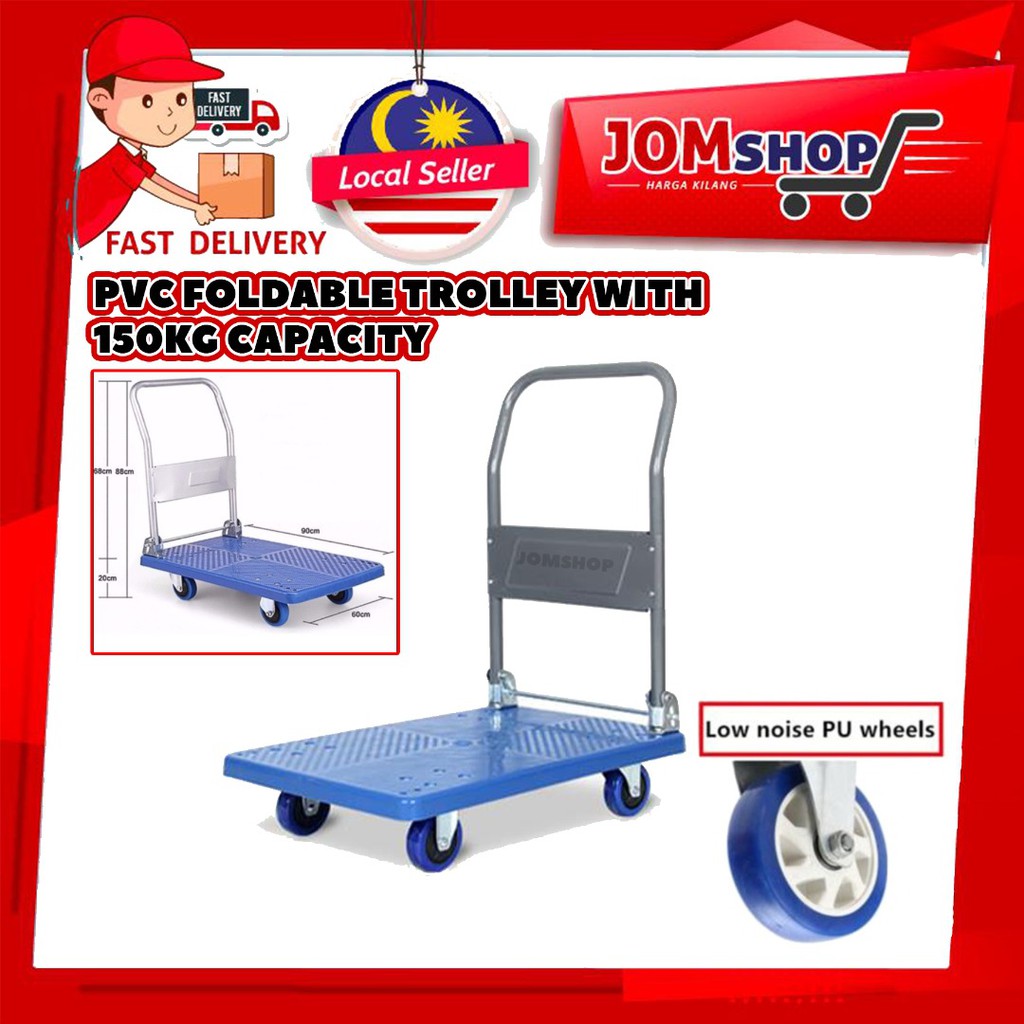 NEW Trolley Portable 150KG Hand Truck PVC Foldable Iron Small Trolley ...