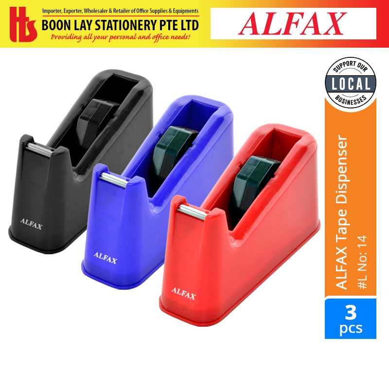 [BUNDLE OF 3PC] ALFAX Tape Dispenser #L No: 14 (Black / Blue / Red ...