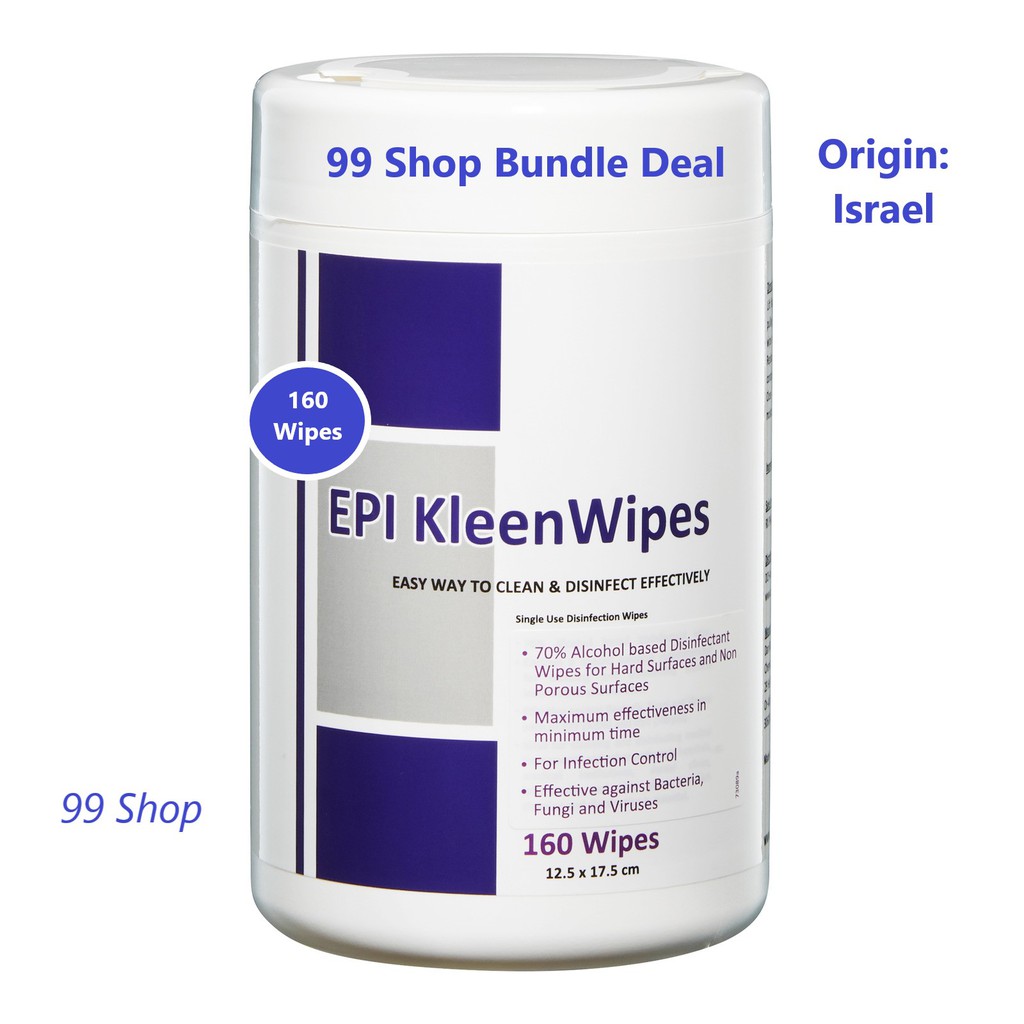 EPI KLEEN Wipes 70% Alcohol Disinfectant 160 Wipes | Shopee Singapore