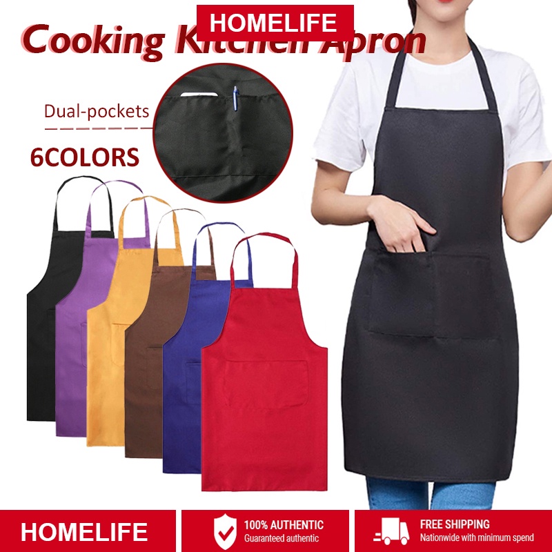 [SG Stock] Waterproof Kitchen Apron Hang Neck Apron Overalls Dirstproof ...