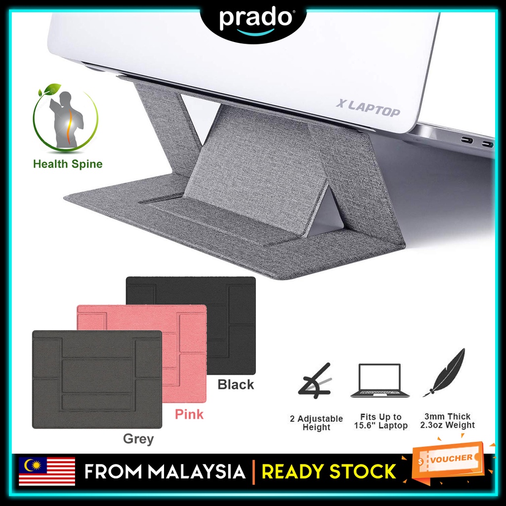 PRADO Foldable Super Thin Mini Size Invisible Laptop Stand Adhesive for ...