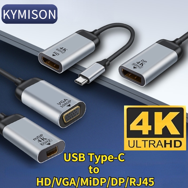 USB C To HDMI-compatible Cable Adapter VGA Mini Type C To Mini DP ...