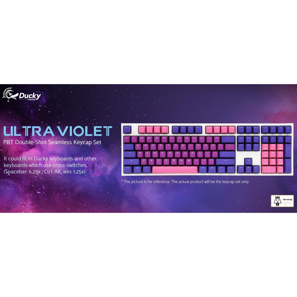 DUCKY Ultra Violet - 108 Key PBT Seamless Doubleshot Keycap Set ...