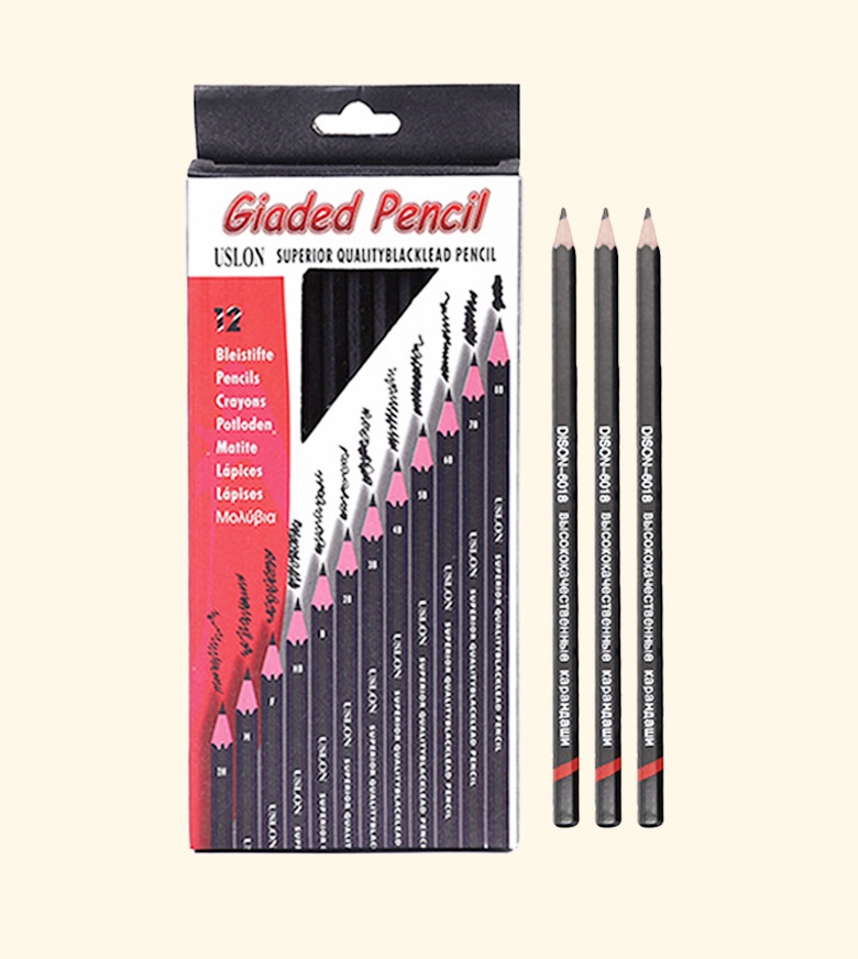 2H-8B Wooden Pencil Set 12pcs/set Professional Drawing Diary Writing ...